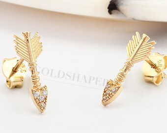 Gold Arrow Earrings - Etsy