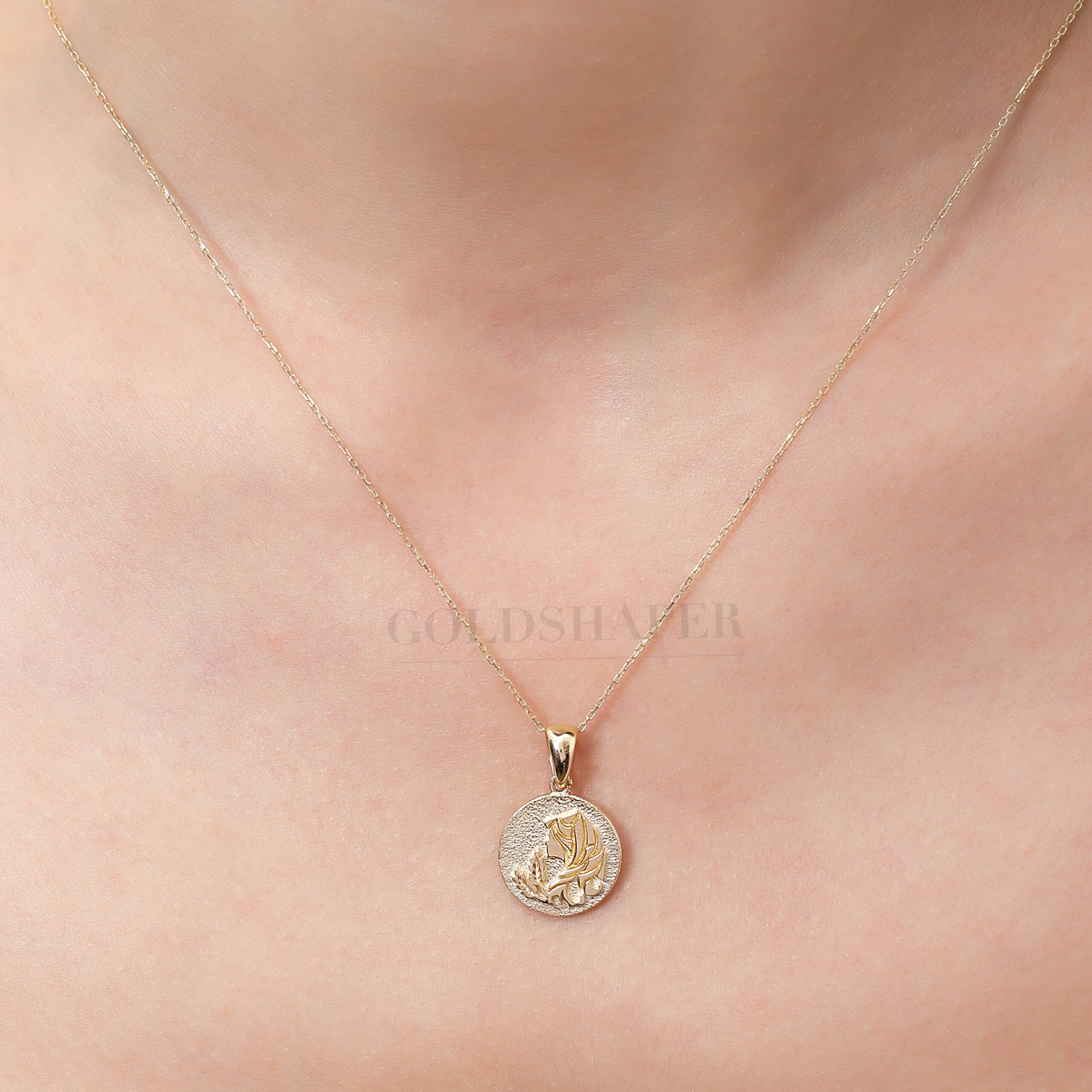 Virgo 14K Gold Necklace 14K Zodiac Pendants Necklaces 14k | Etsy