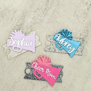 Cheerleader Tumbler Topper Tags / Cheer Mom Personalized Name Plates ...