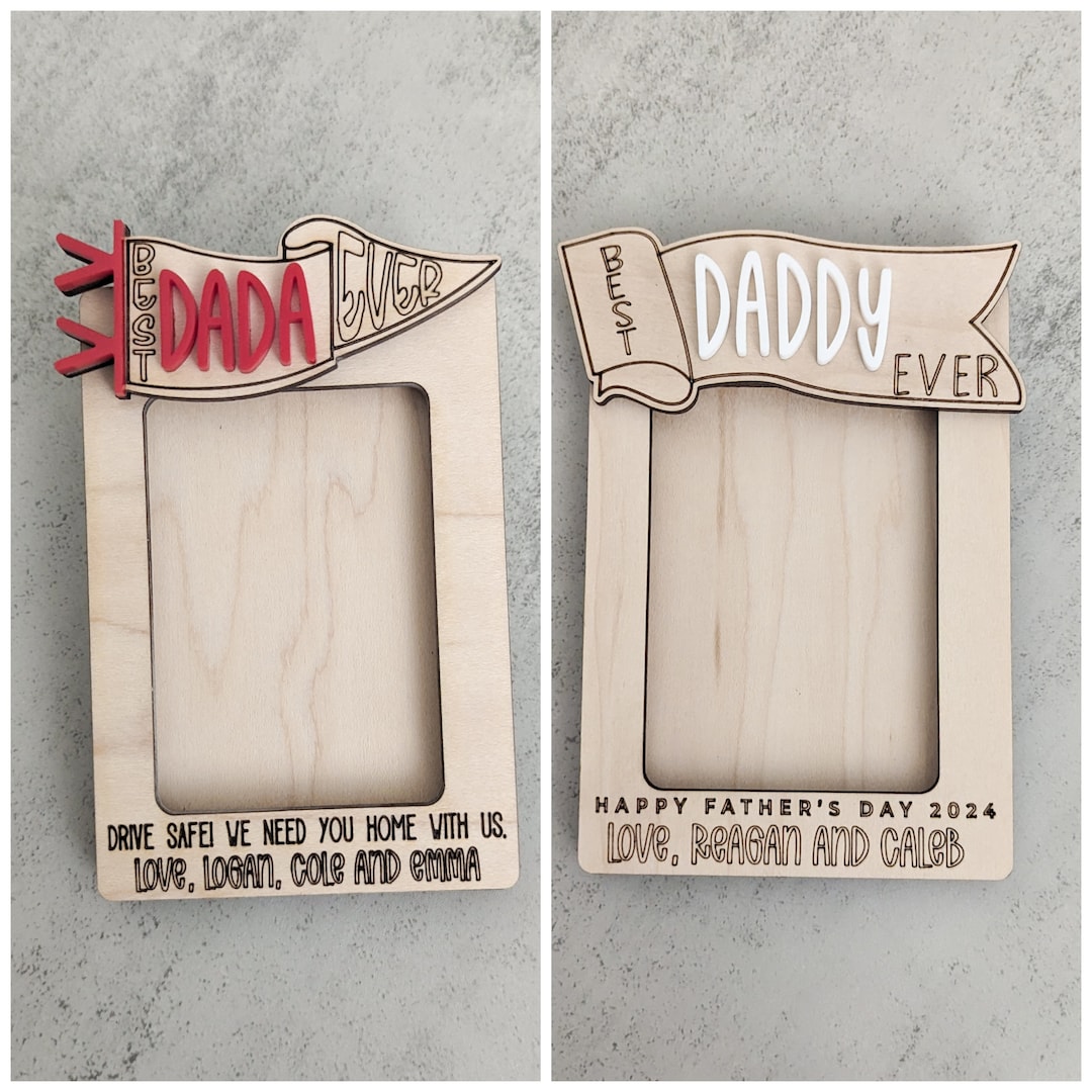 Father's Day Car Visor Picture Frame / Fridge Magnet Family Photo ...