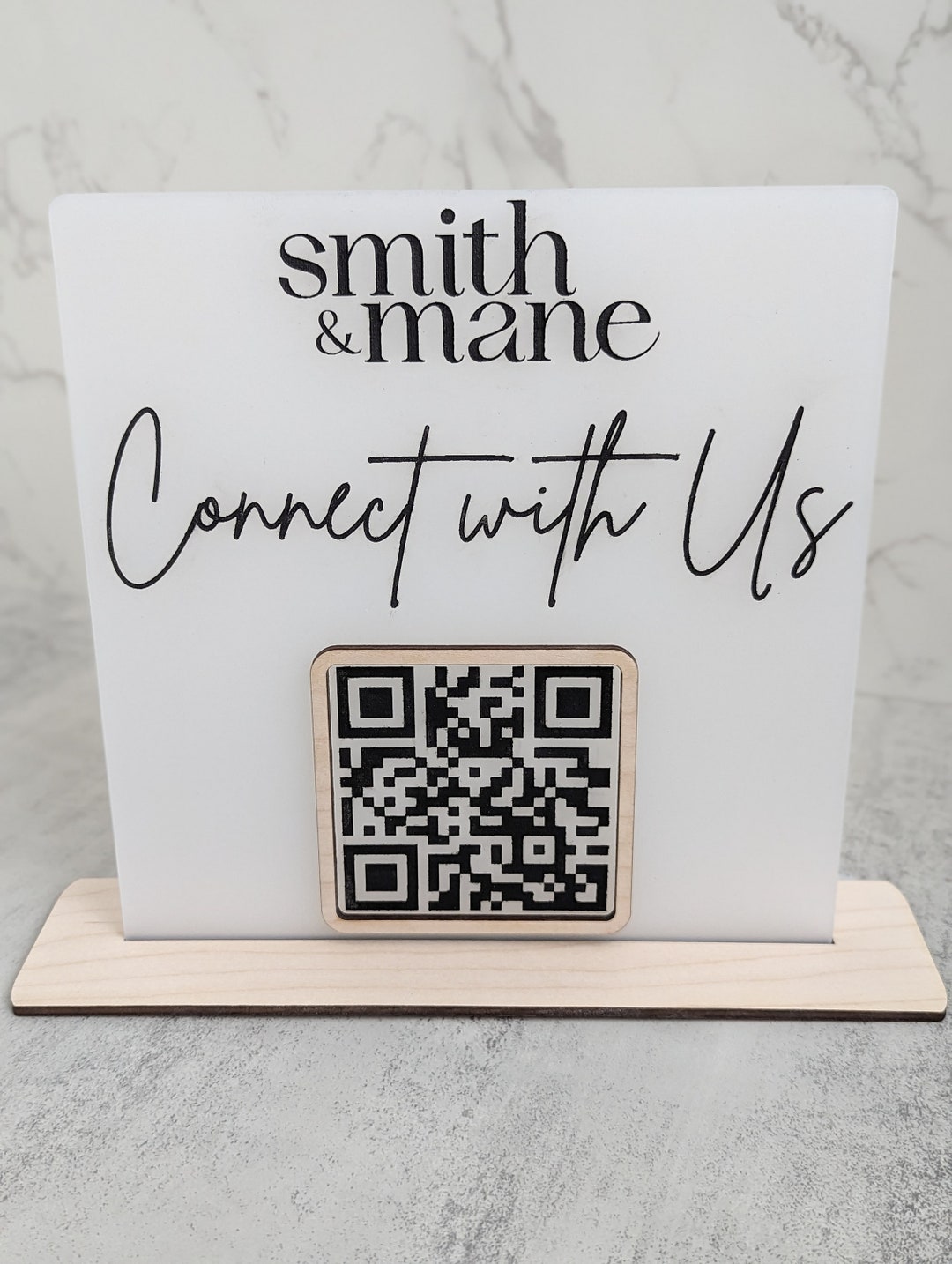 Acrylic QR Code Wifi Sign / Business Internet Scanner / Aesthetic ...
