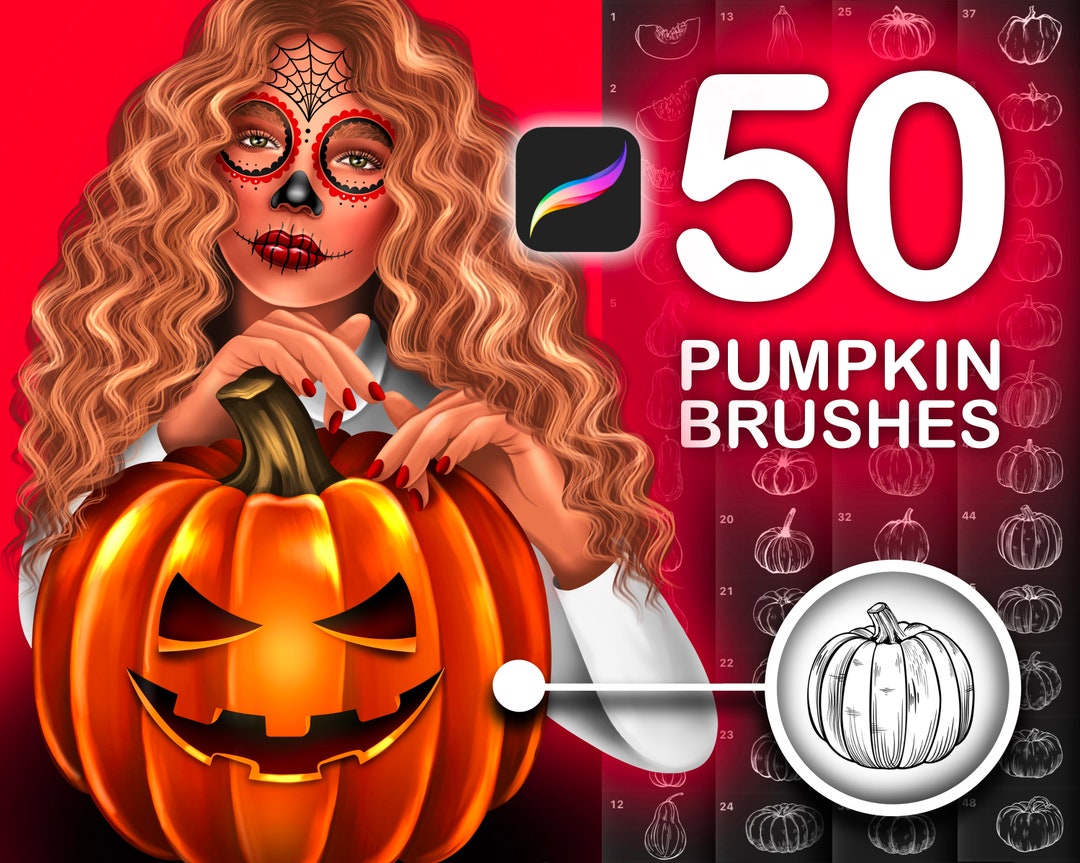 Procreate Pumpkin Stamp Brushes. Procreate Halloween. Halloween Stamps ...