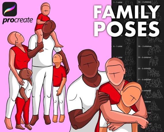 Procreate Couple Poses. Procreate Family Stamps. Procreate - Etsy