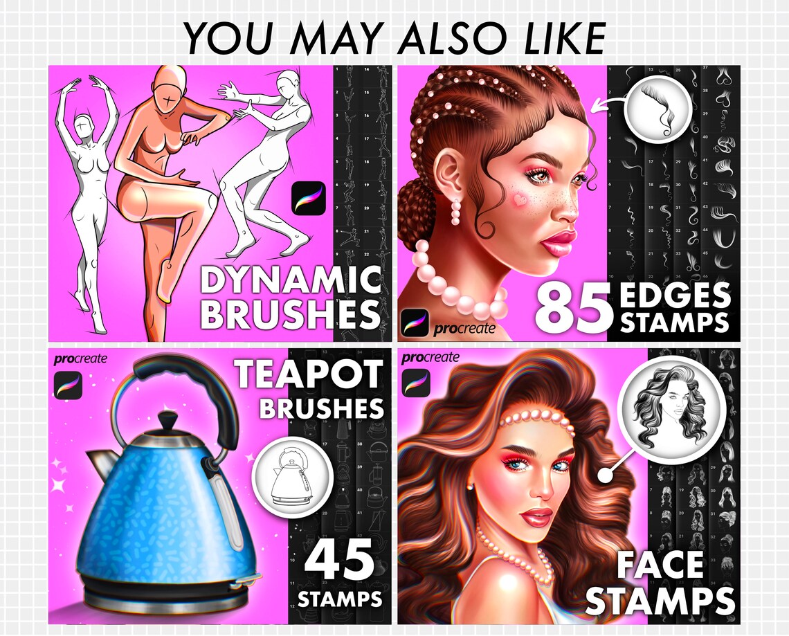 Procreate Face Stamp Brushes. Procreate Face. Procreate - Etsy