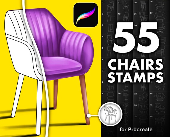 Procreate Interior Brush. Procreate Chair Stamps. Seating | Etsy