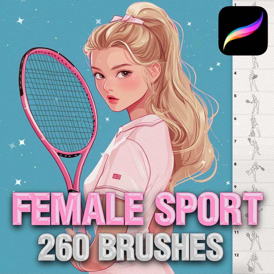 Procreate Female Brushes. Procreate Sport Pose Brushes. Procreate Comic ...