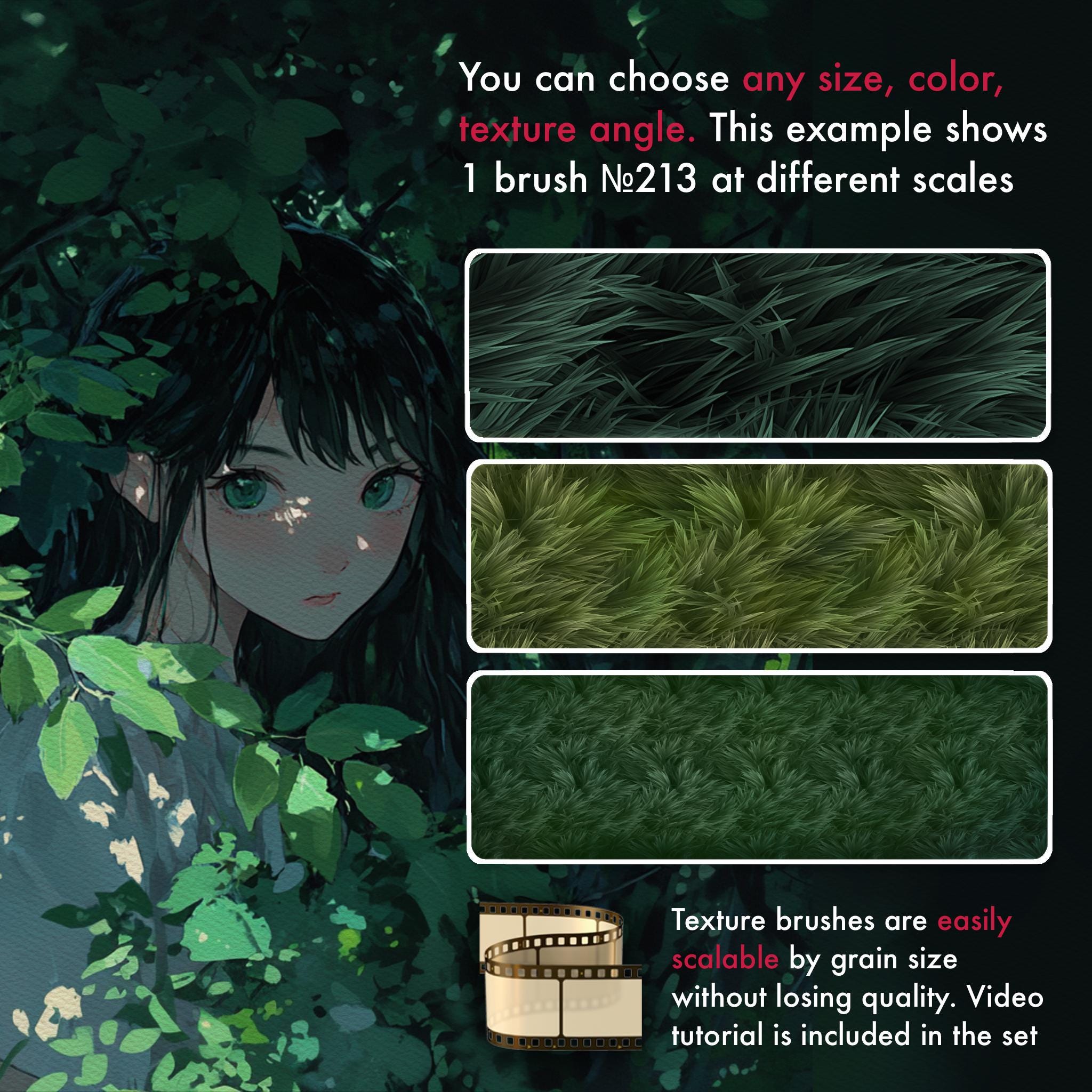 250 Plant Flora Texture Brushes for Photoshop, Procreate, Clip Studio ...