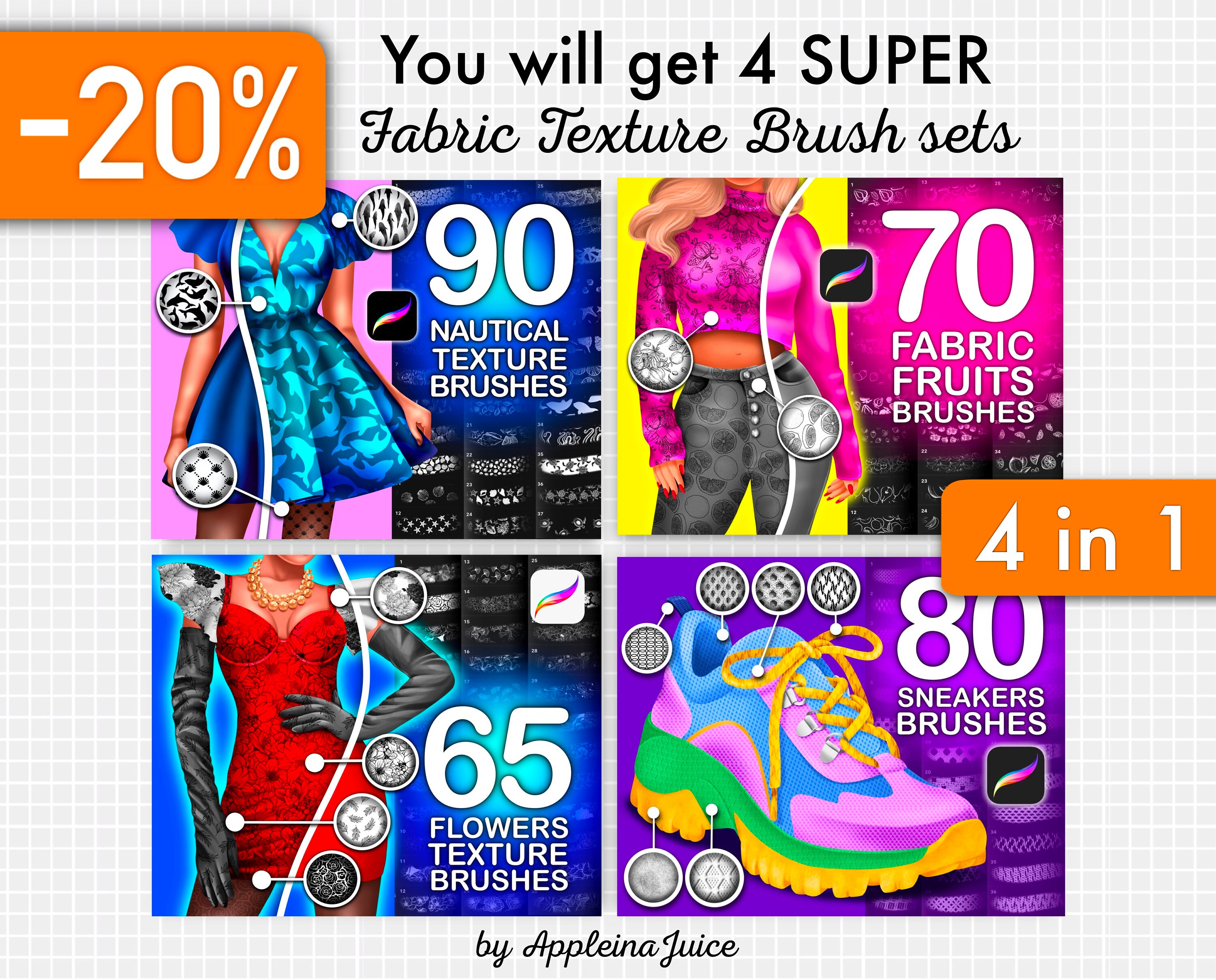 Procreate Fabric Brush. Procreate Texture Brushes. Procreate - Etsy