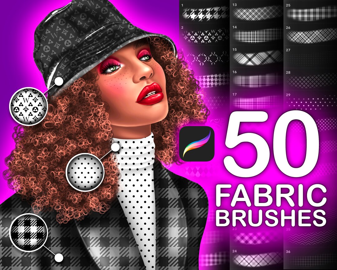 Procreate Fabric Brushes. Procreate Plaid Brush. Procreate - Etsy