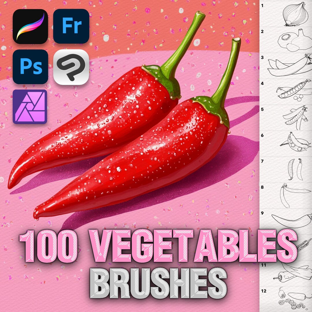 Photoshop Vegetable Brushes. Photoshop Food Brushes. Photoshop ...