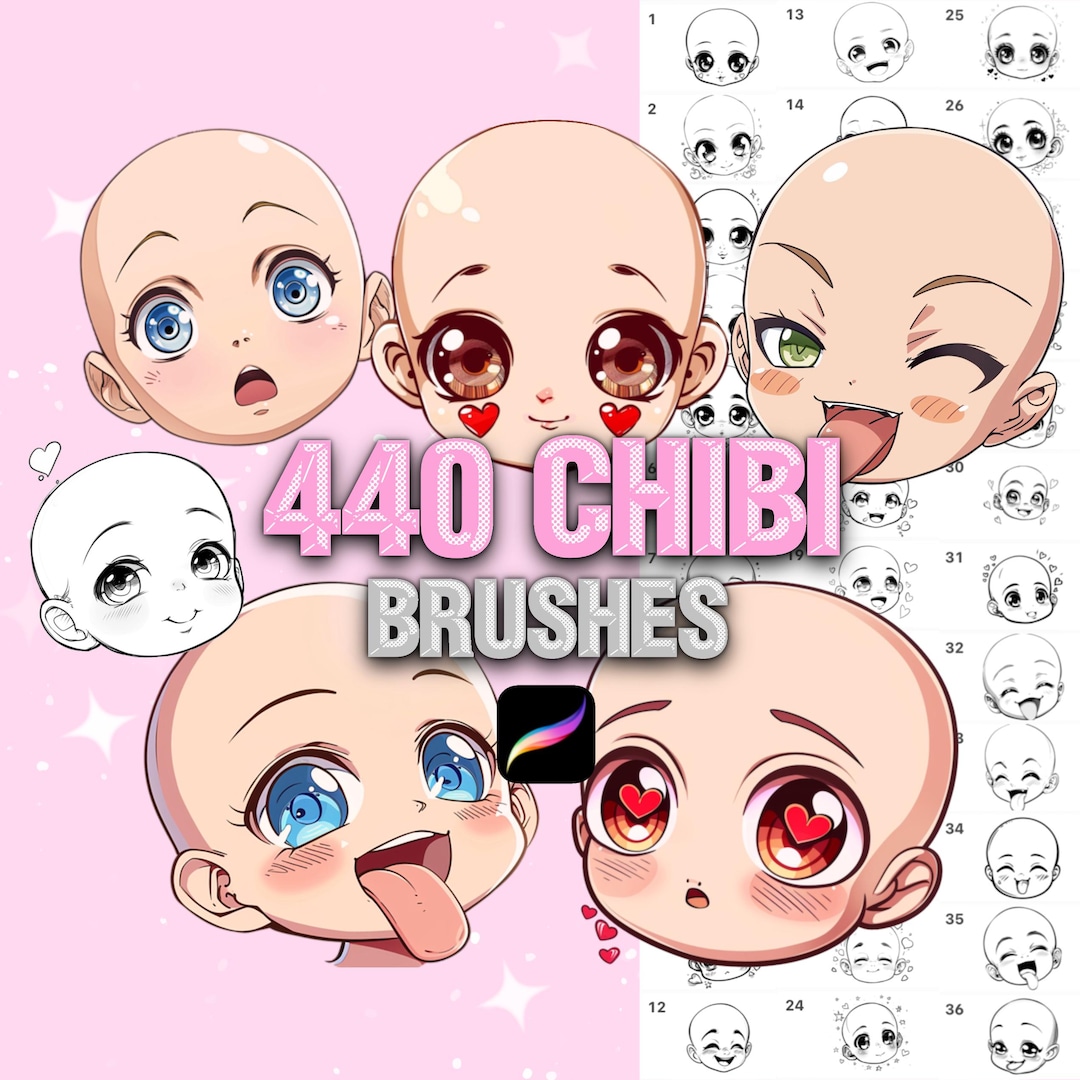 Procreate Chibi Brushes. Procreate Chibi Emotion Stamps. Procreate ...