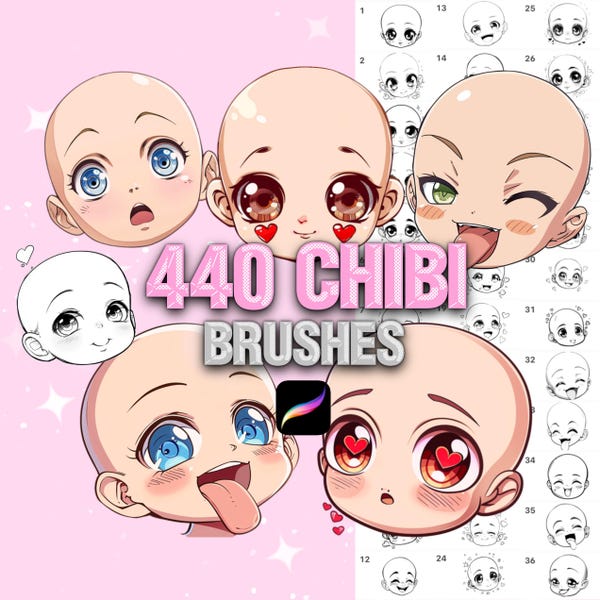 Procreate Chibi Stamps - Etsy