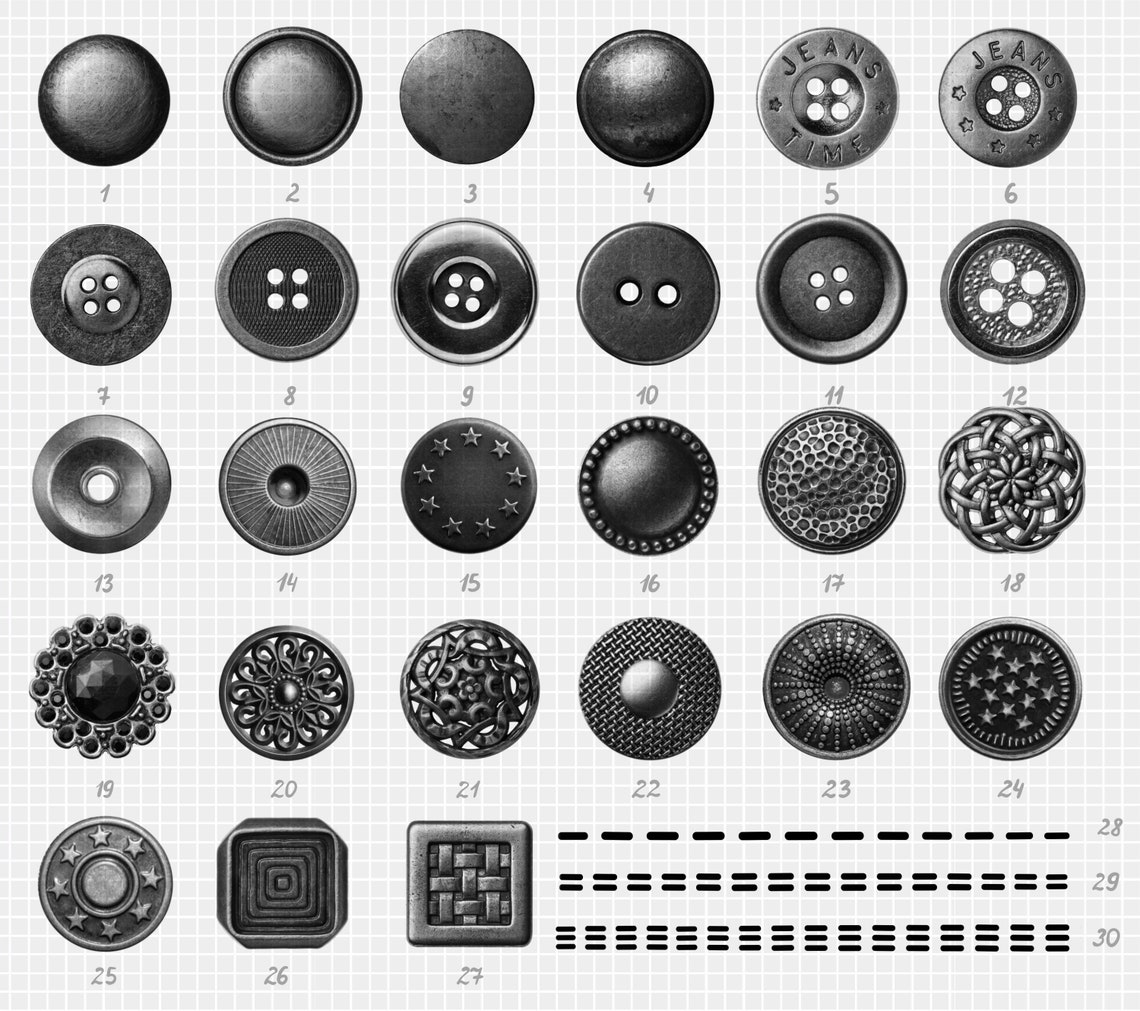 Procreate Button Brushes. Procreate Fashion. Procreate Sewing - Etsy