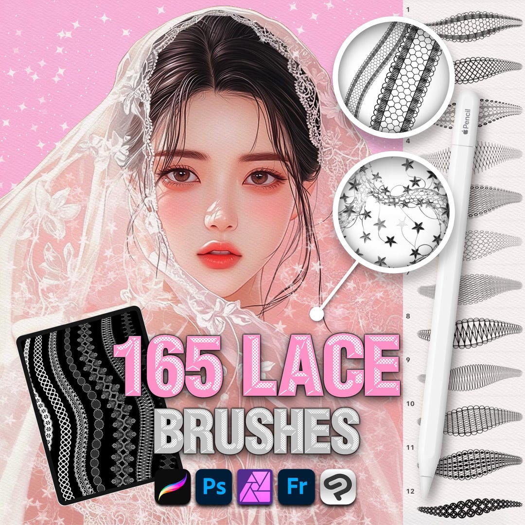 Photoshop Lace Texture Brushes. Photoshop Fabric Lace Brushes. Clip ...