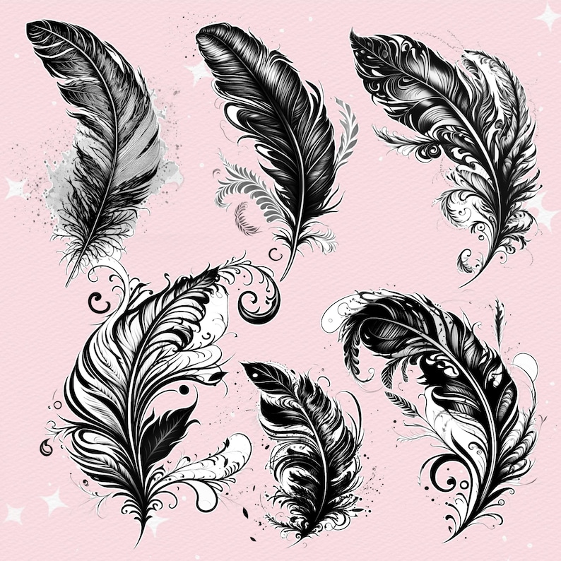Procreate Feather Brushes. Procreate Realistic Feather Tattoo Brush ...