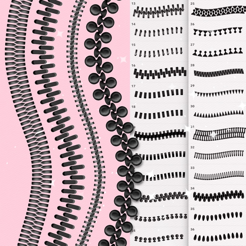 155 Procreate Zipper Brushes, Slider Stamps (digital Download) - Etsy