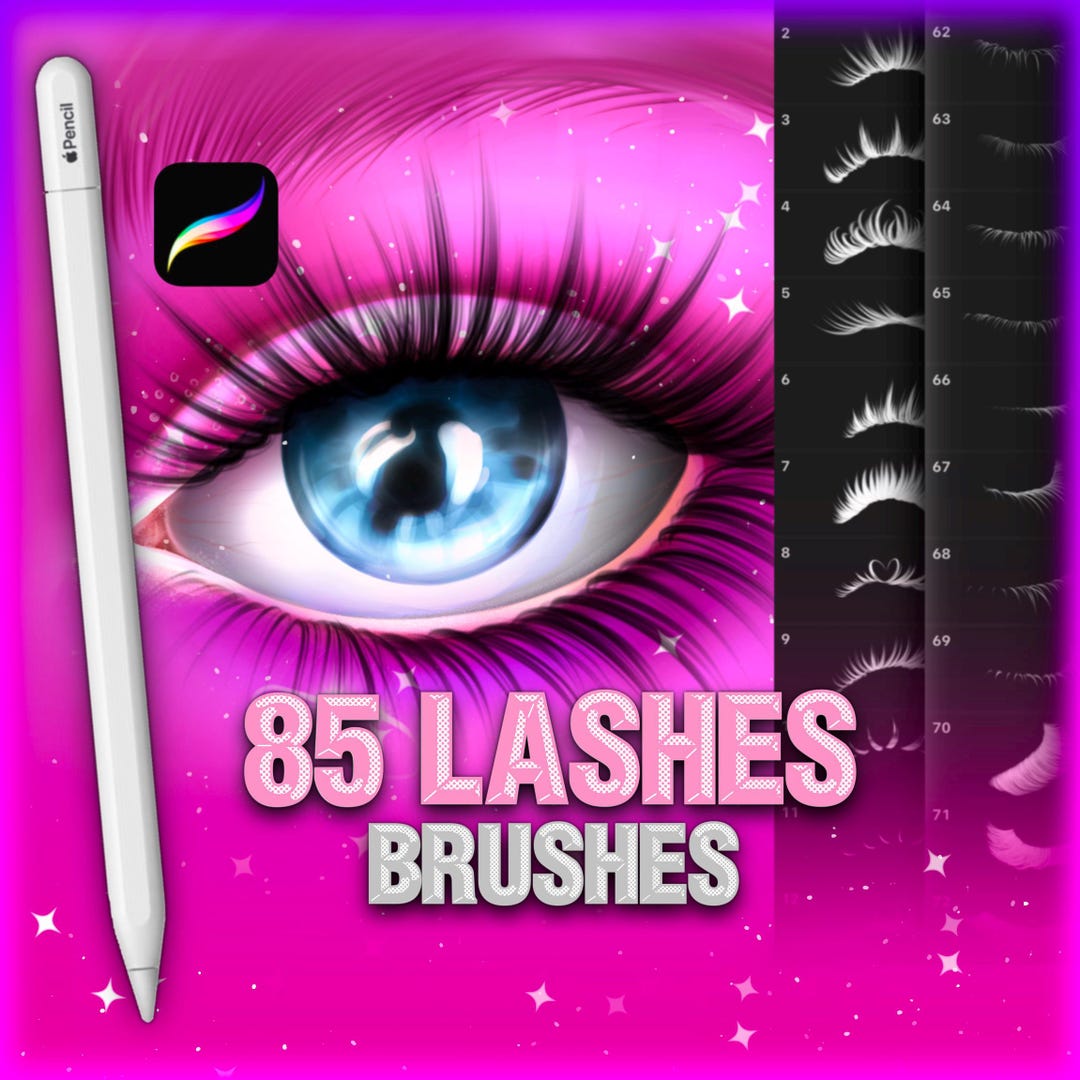 Procreate Eyelash Brushes. Procreate Eye Makeup Brushes. Procreate ...