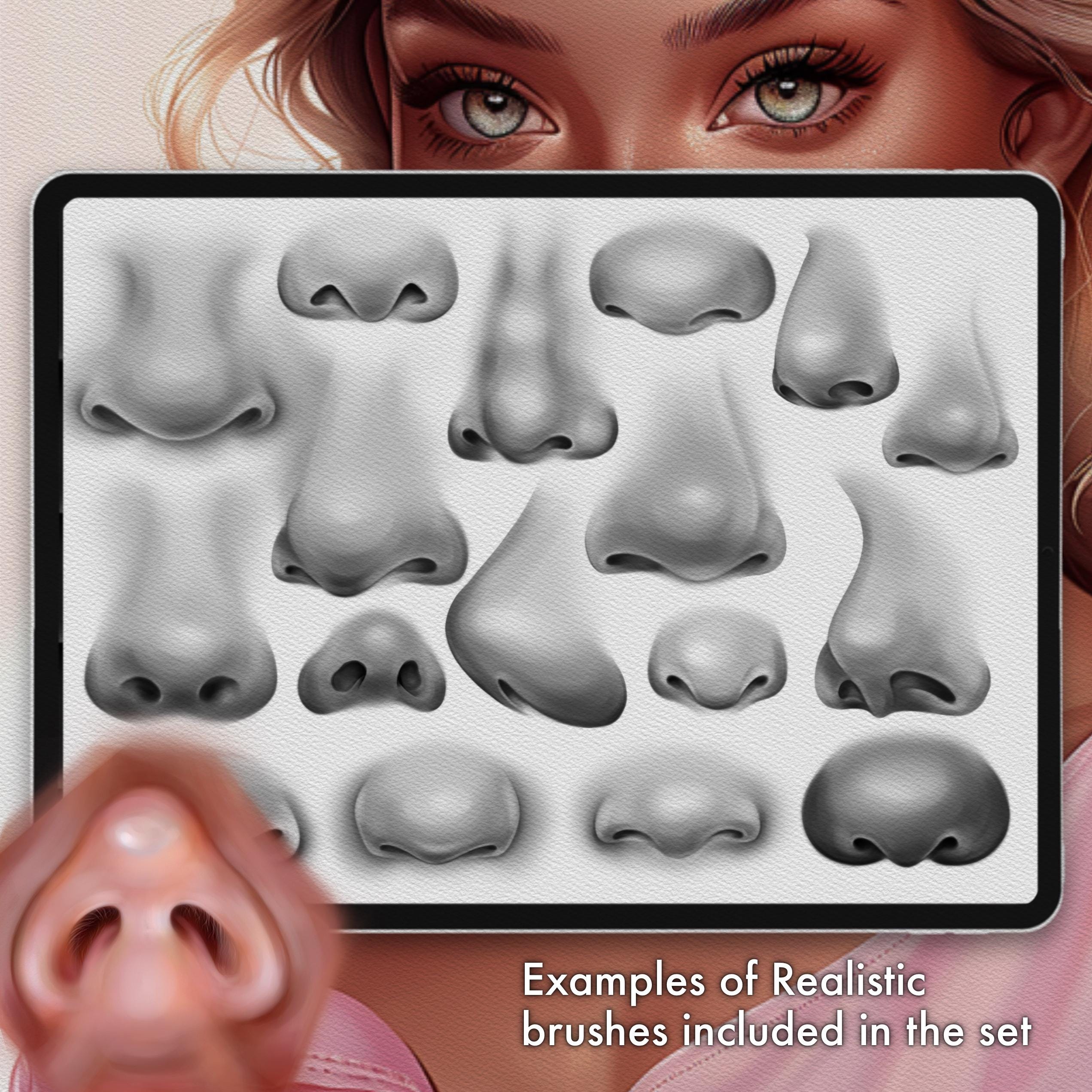 110 Nose Brushes for Photoshop, Procreate, Clip Studio (digital ...