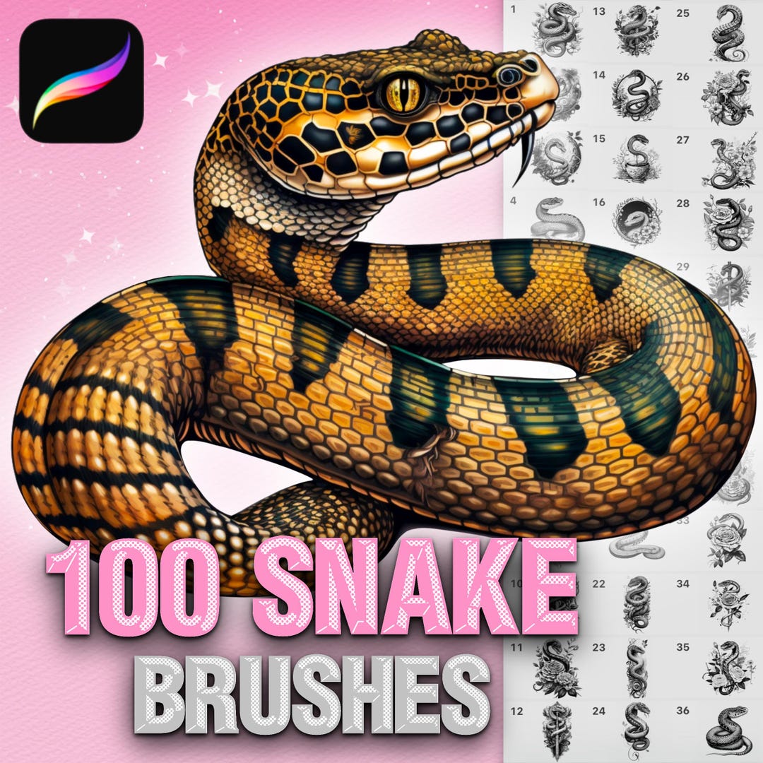 Procreate Tattoo Brushes. Procreate Snake Brushes. Procreate Realistic ...