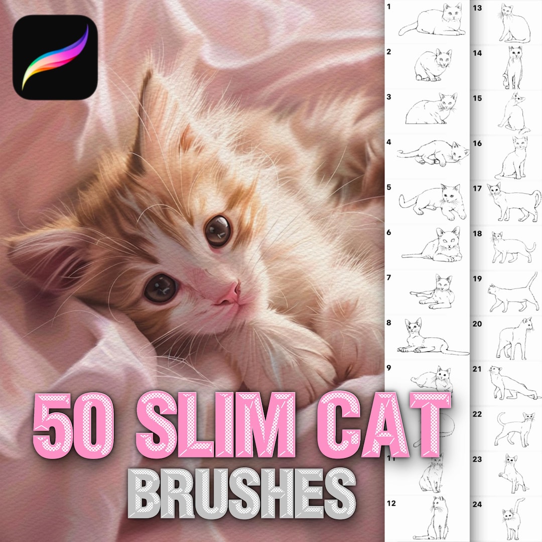 Cats Procreate Brushes. Procreate Cat Brushes. Procreate Animal Brushes ...