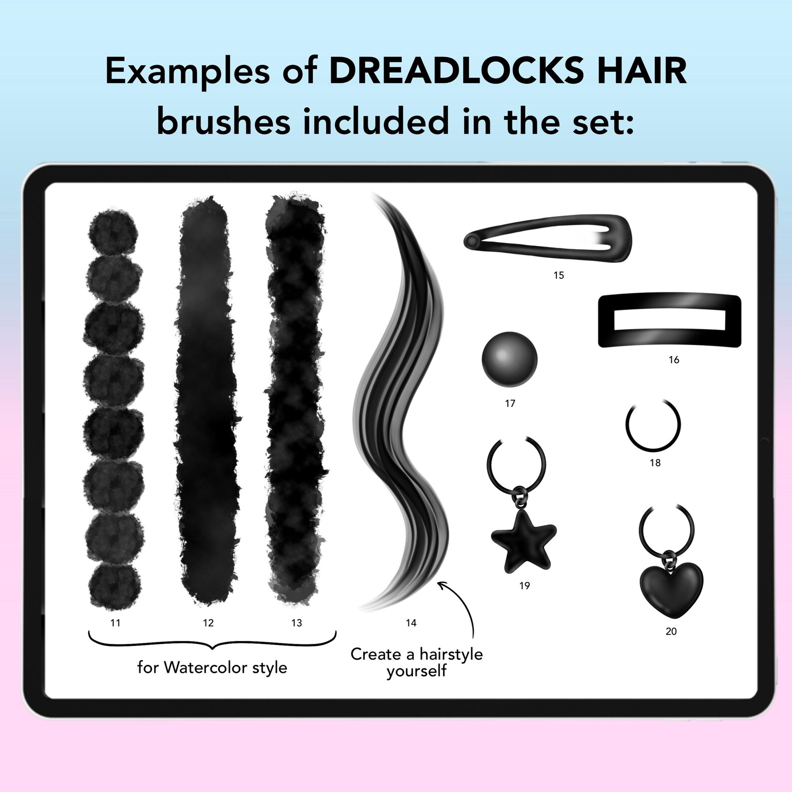 Procreate Hair Dreadlocks Brushes - Etsy