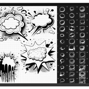 Procreate Comics Stamp Brushes, Procreate Comic Storyboard, Procreate ...