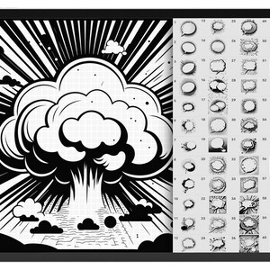 Procreate Comics Stamp Brushes, Procreate Comic Storyboard, Procreate ...