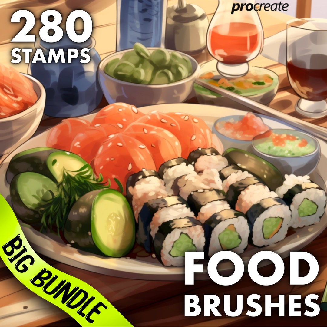 Procreate Food Brushes, Procreate Picnic Stamps, Procreate Sushi ...
