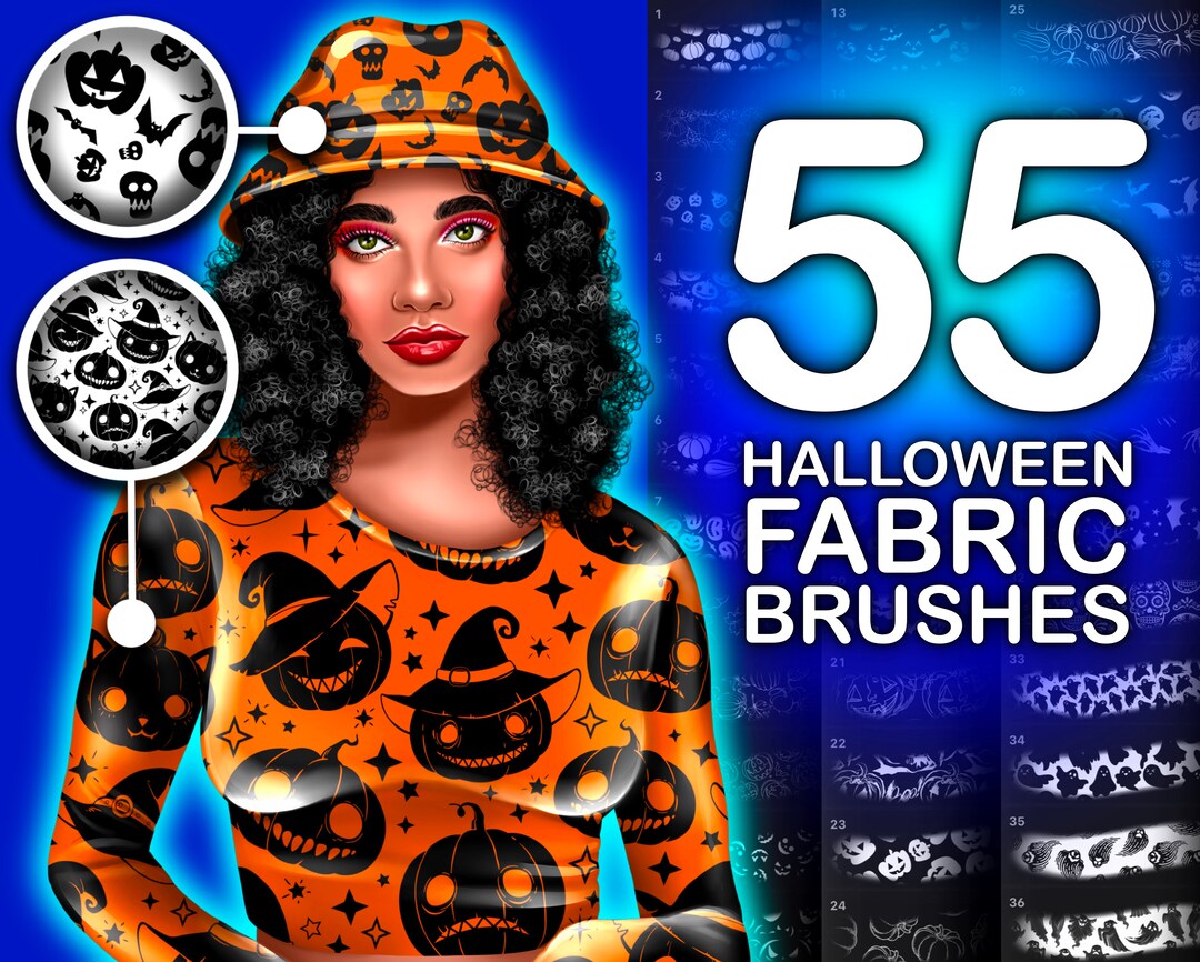 Procreate Fabric Brushes. Procreate Pumpkin. Procreate Halloween Brush ...