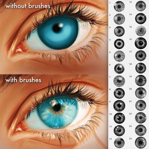 Procreate Eye Brushes. Procreate Eyes Iris Stamps. Procreate Female ...