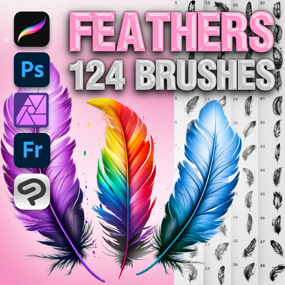 Photoshop Feather Brushes. Photoshop Realistic Feather Tattoo Brush ...