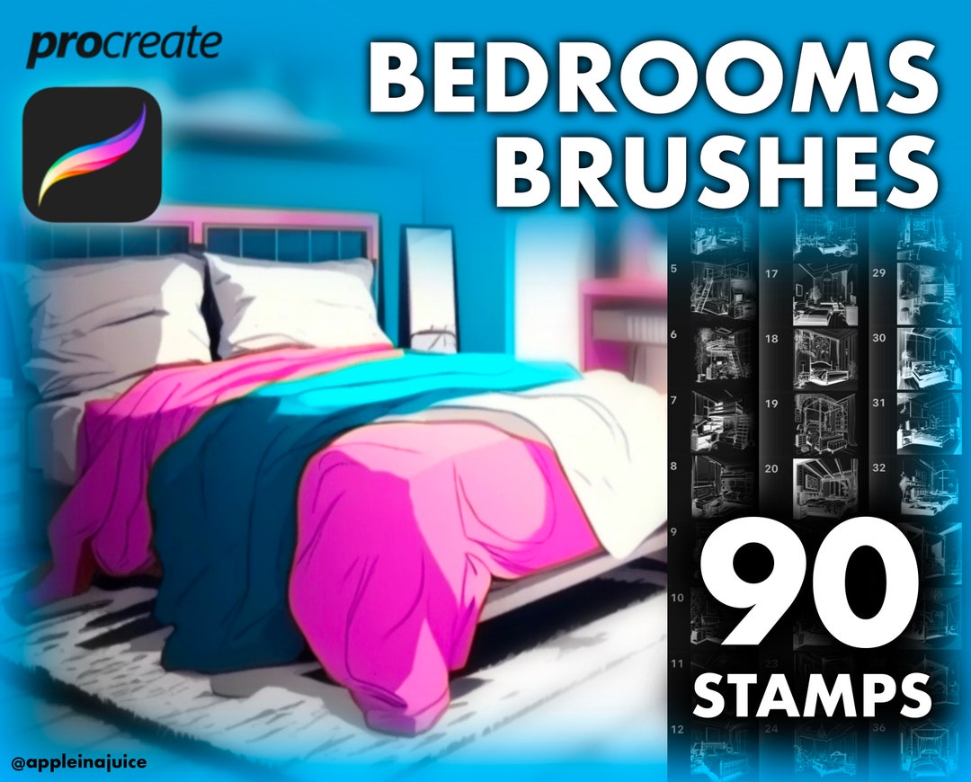 Procreate Bedrooms Brushes Procreate Anime Room Sketches - Etsy