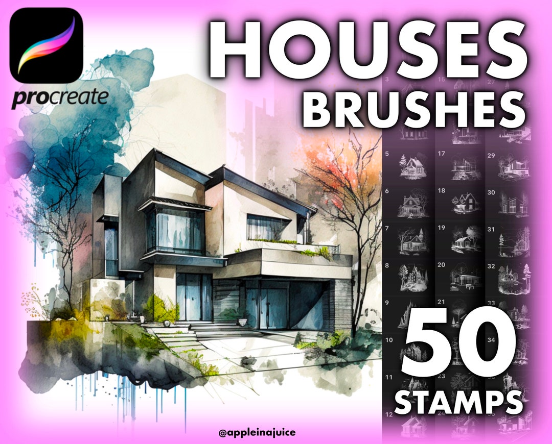 Procreate Houses Stamp Brushes, Procreate House Brushes, Procreate ...