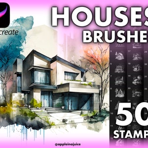 Procreate Houses Stamp Brushes, Procreate House Brushes, Procreate ...