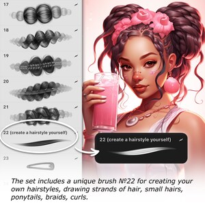 Procreate Hair Brushes. Procreate Braids Brushes. Procreate Hairstyles ...