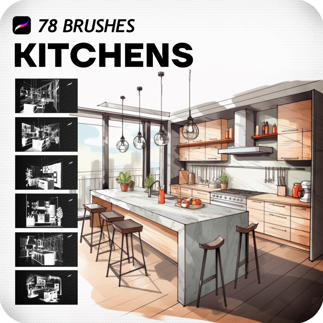 Procreate Interior Brushes. Procreate Kitchen Brushes. - Etsy