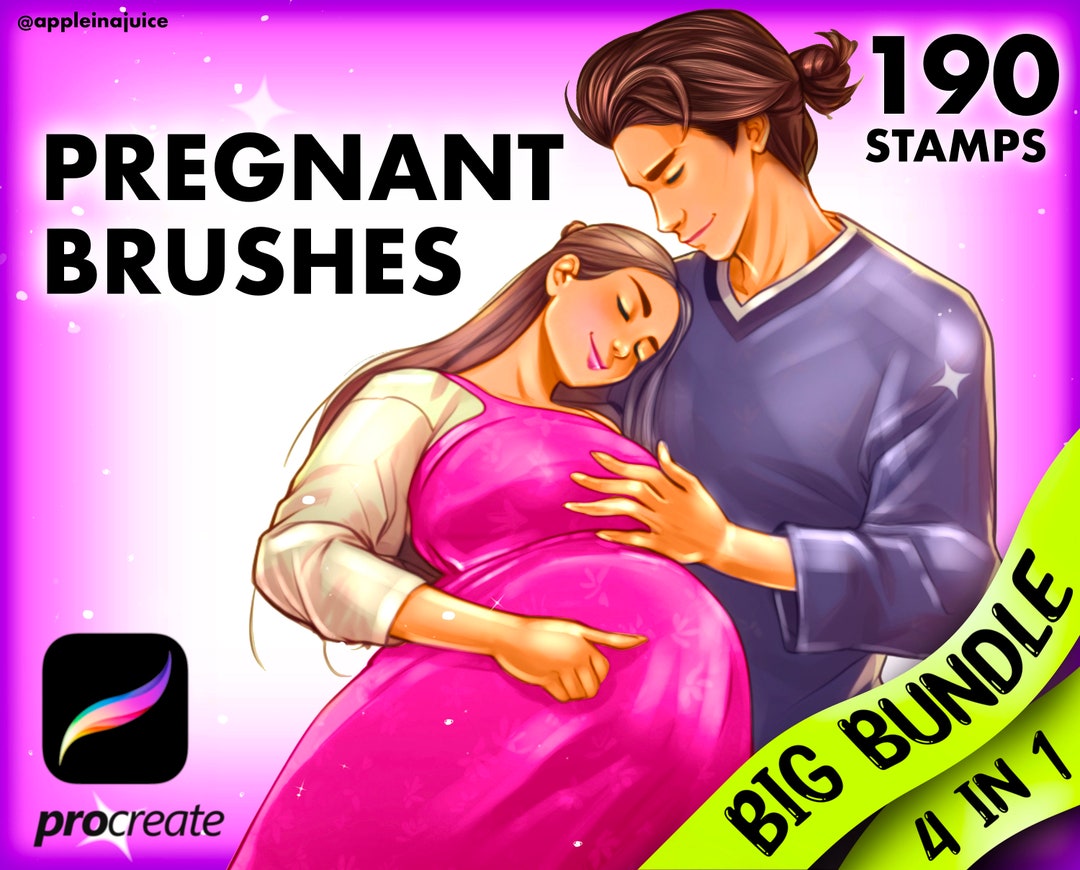 Pregnant Procreate Brushes, Pregnancy Stamp Brush, Procreate Babies ...