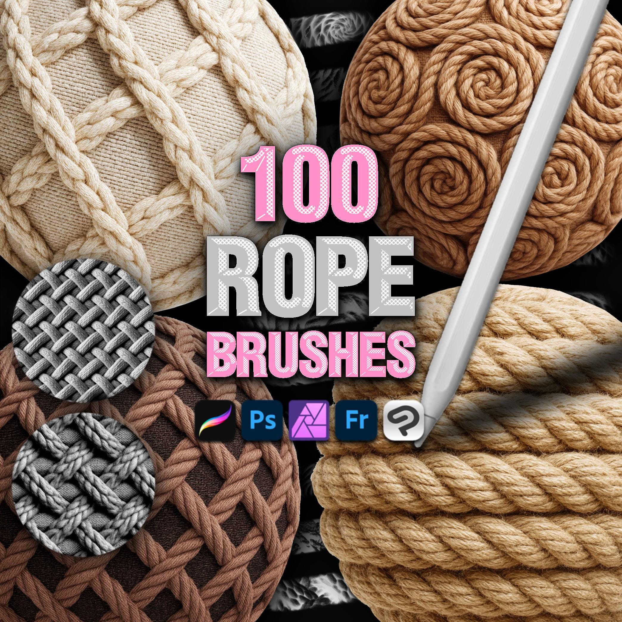 100 Photoshop Rope Texture Brushes: Seamless Knit - Etsy