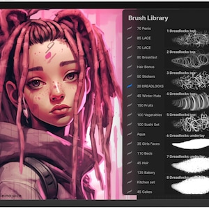 Procreate Hair Brushes, Procreate Hairstyle Stamps, Procreate Edges ...