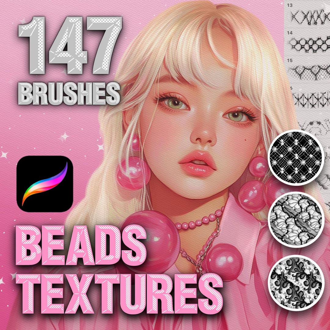 Procreate Bead Brushes. Procreate Fabric Texture Brushes. Procreate Fashion Brushes. Procreate ...