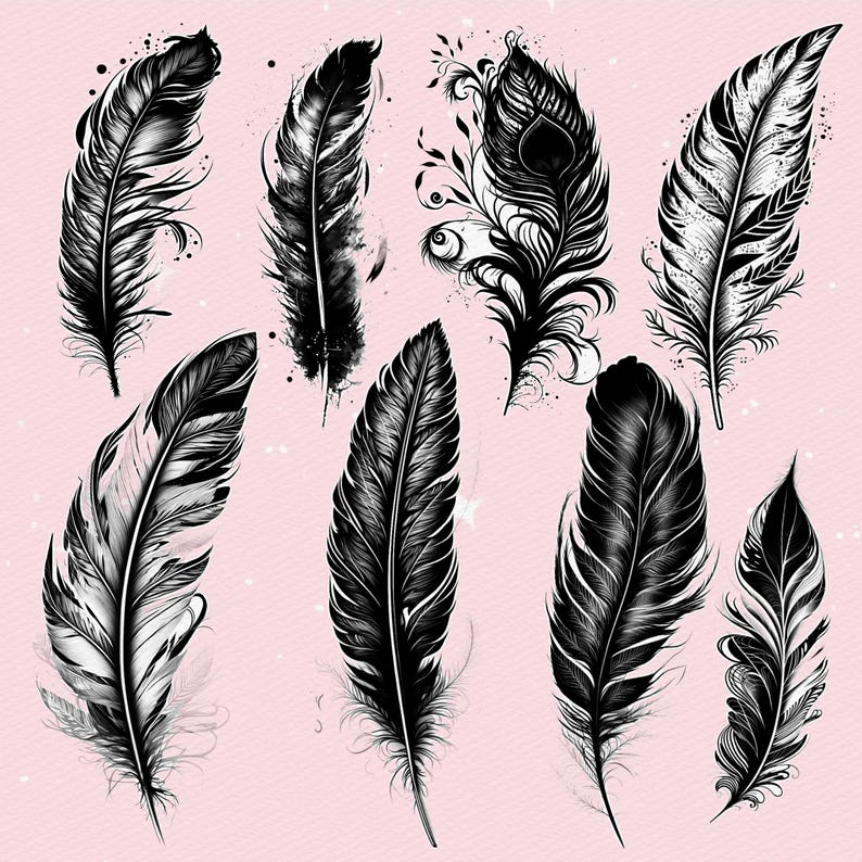 Procreate Feather Brushes. Procreate Realistic Feather Tattoo Brush ...