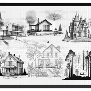 Procreate Houses Stamp Brushes, Procreate House Brushes, Procreate ...
