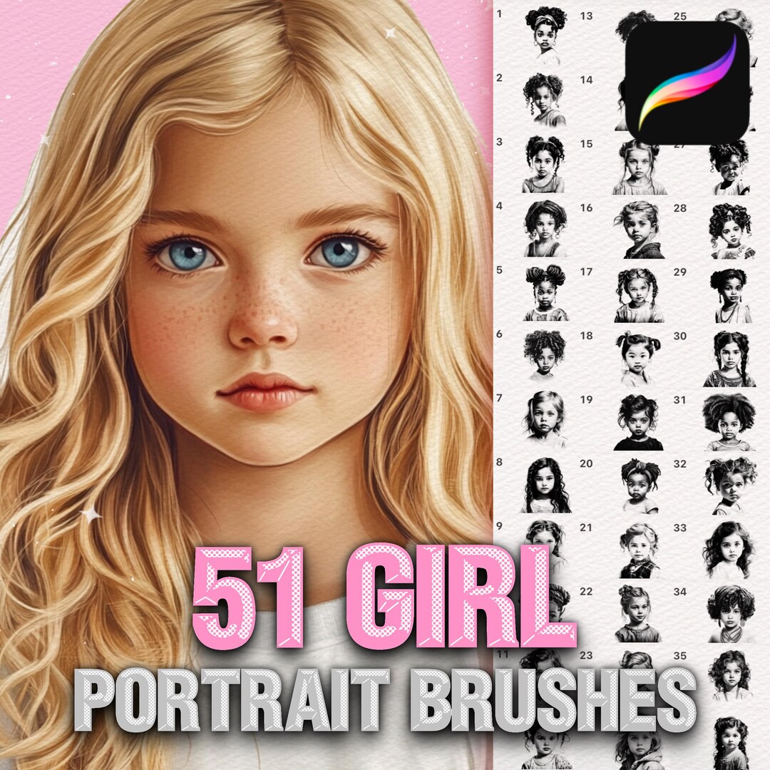 Procreate Girl Face Brushes. Procreate Chibi Brushes - Etsy