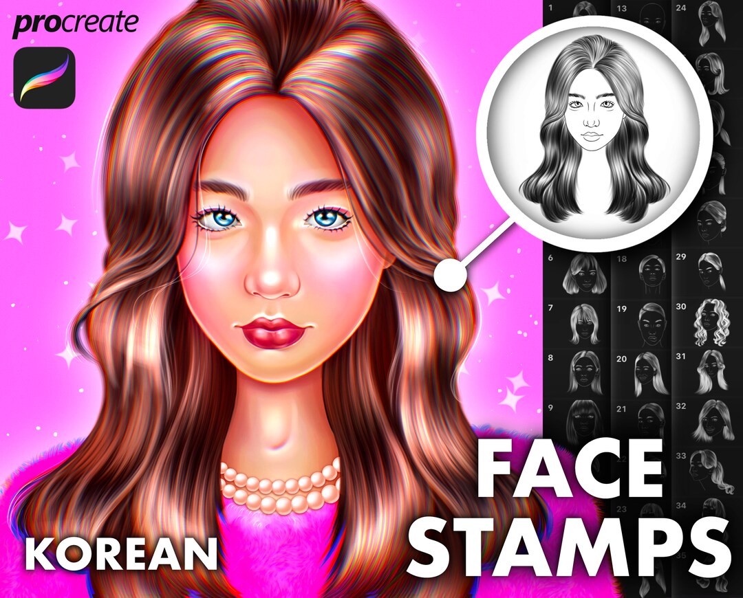 Procreate Face Stamp Brushes. Procreate Face. Procreate - Etsy
