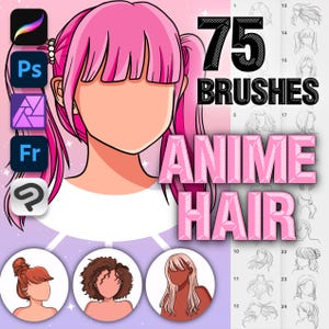 Photoshop Anime Hair Brushes. Photoshop Manga Hairstyle Brushes ...