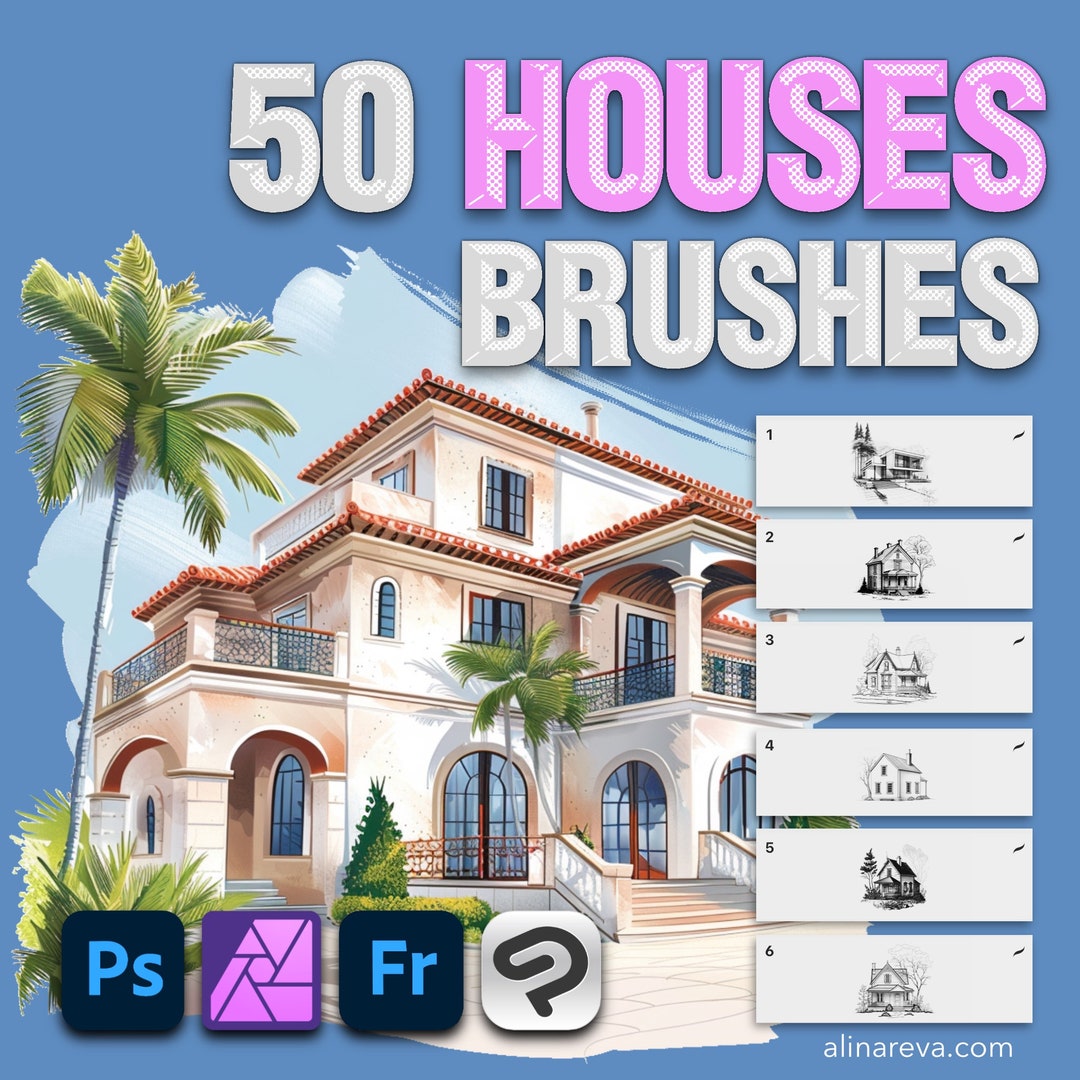 Photoshop House Brushes. Photoshop Building Brushes - Etsy Canada