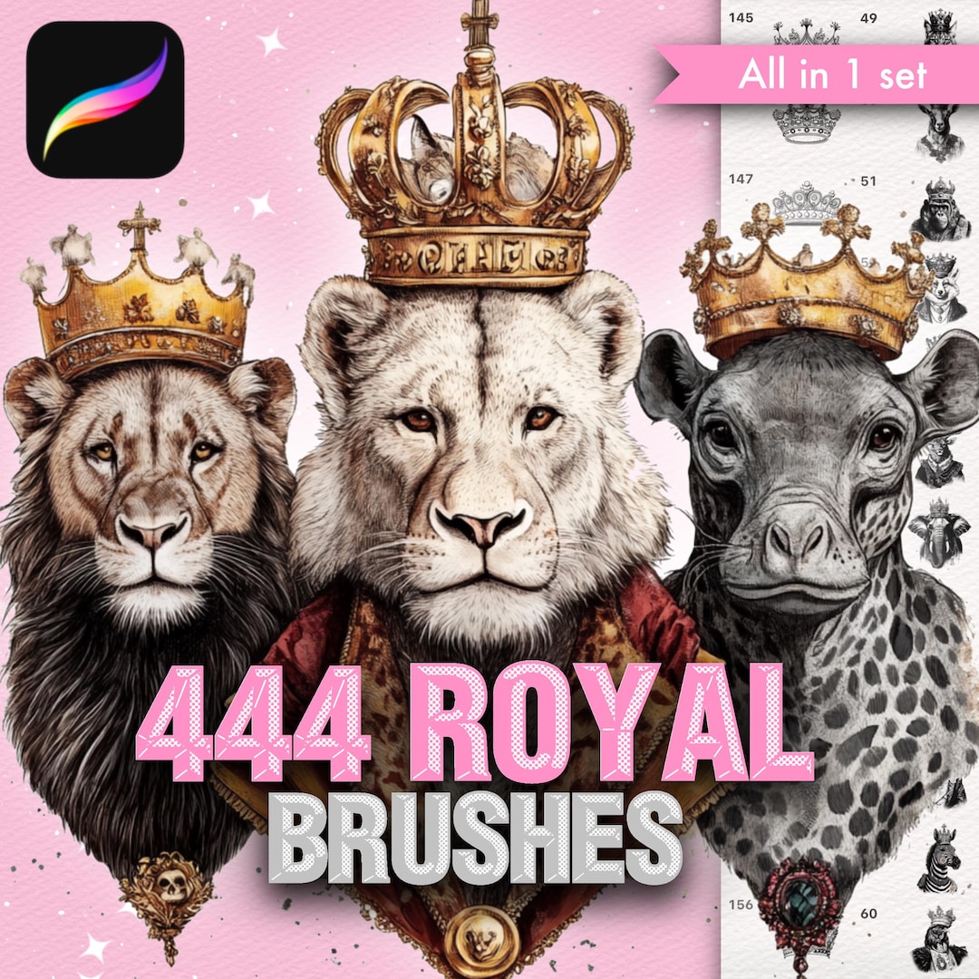 Procreate Animal Brushes. Procreate Animals in Crown Brushes. Procreate ...