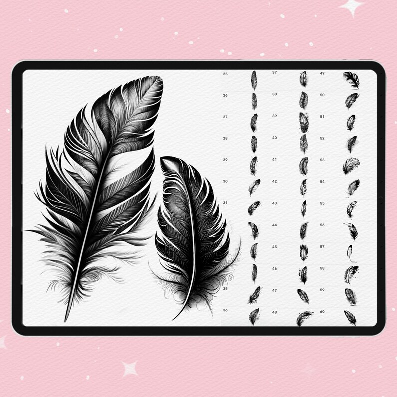 Procreate Feather Brushes. Procreate Realistic Feather Tattoo Brush ...