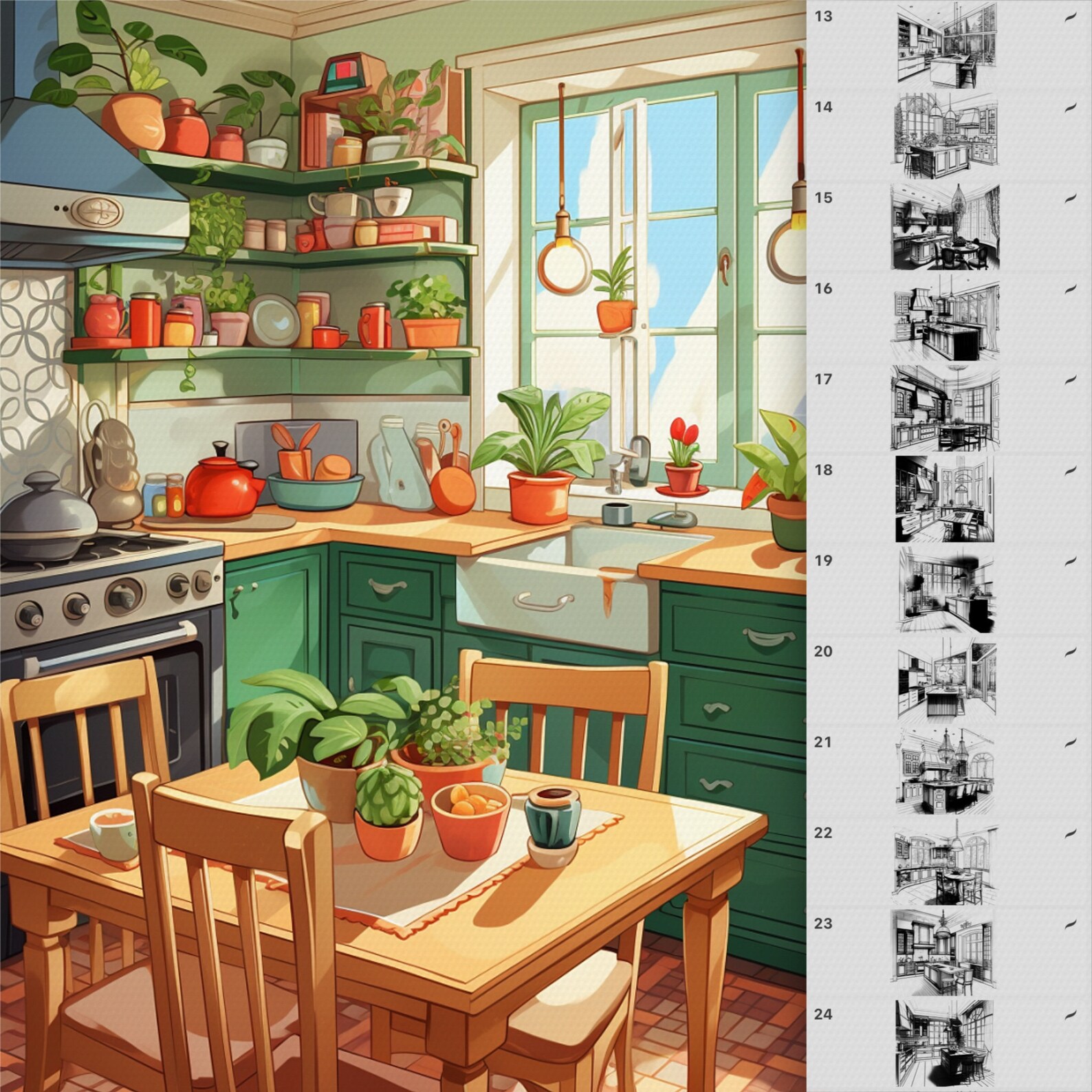 Photoshop Interior Brushes. Photoshop Kitchen Brushes. Photoshop Rooms ...