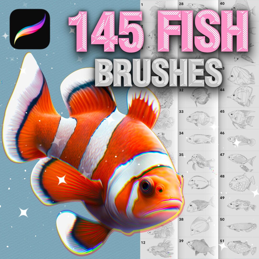 Procreate Fish Brushes. Procreate Sea Life Brushes. Procreate Ocean ...